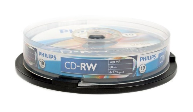 Philips CD-RW 700MB 12x 10tk tornis - CD toorikud - Photopoint