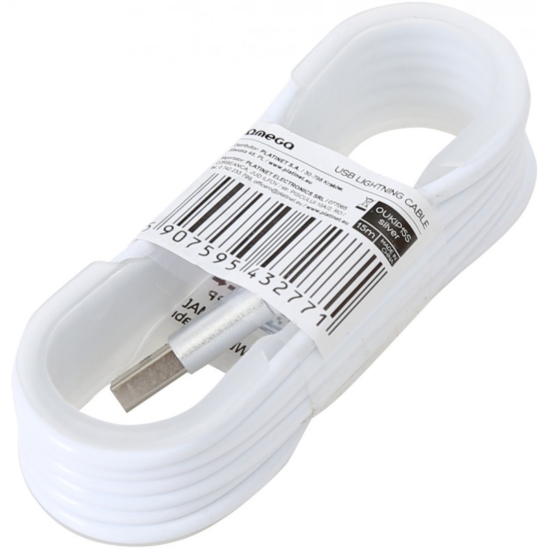 Omega cable Lightning 1.5m, silver (43277) - Cables - Photopoint