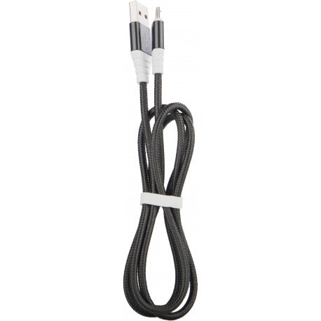 Omega cable microUSB 1m braided, black (44257) - Cables - Photopoint