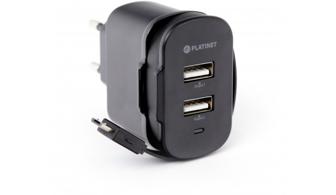 Platinet laadija 2xUSB 3,4A + microUSB kaabel (44653) - USB laadijad ...