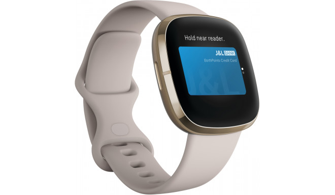 Fitbit Sense, lunar white/soft gold stainless steel - Nutikellad ...
