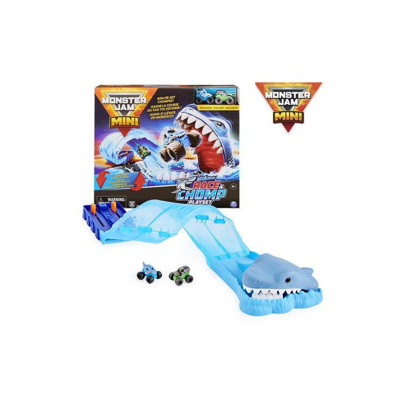 Spin Master Mini Megalodon Race and Chomp Playset with 2 Monster Jam ...