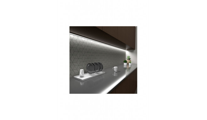 Alumiiniumprofiil valge kattega LED ribale, must, nurk 30/60° TRI-LINE ...