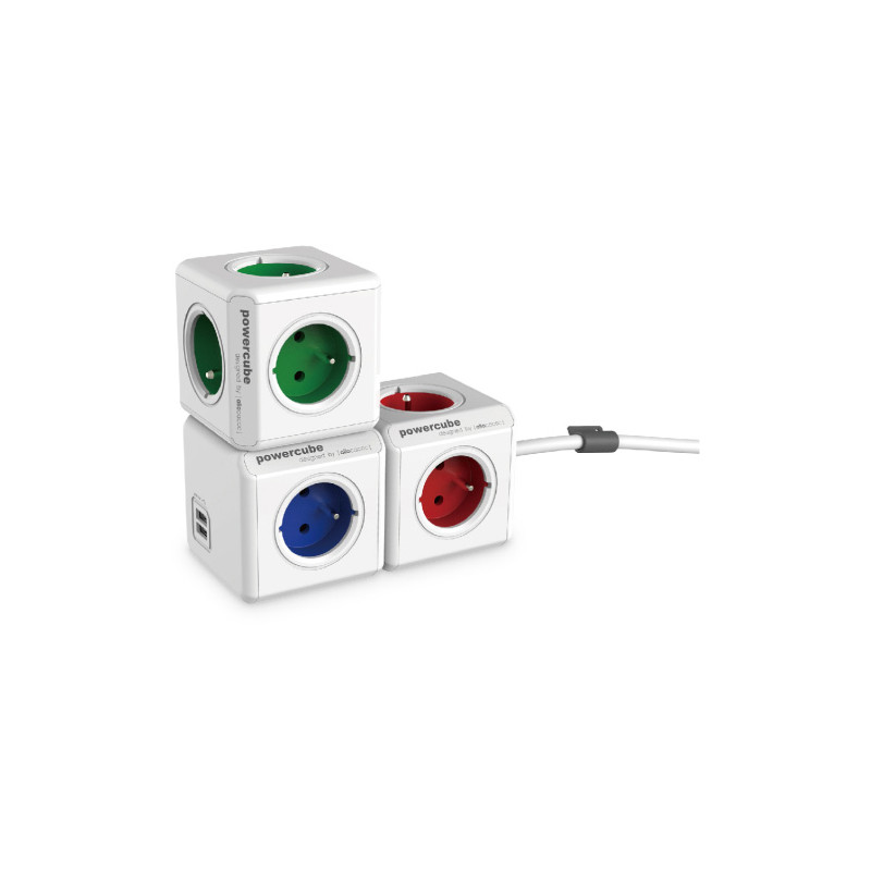 Allocacoc PowerCube Original USB, red - Разветвители - Photopoint
