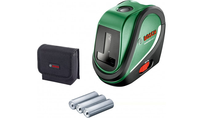 Bosch Cross line laser UniversalLevel 2 - Basic (green/black, red laser lines, range 10 meters ...