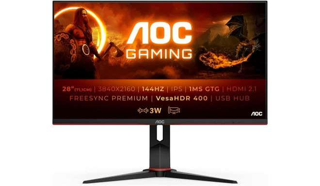AOC U28G2XU2/BK - 28 - black/red, HDR, Adaptive-Sync, UltraHD/4K ...