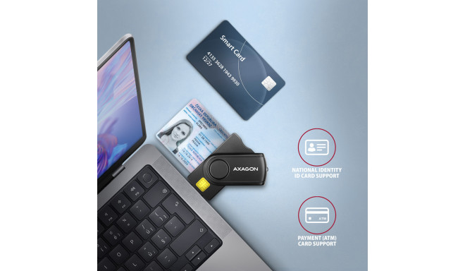 Axagon smart card reader + USB-C adapter CRE-SMP2A - Smartcard readers ...