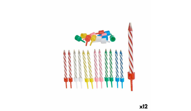 Candle Set Multicolour Birthday (12 Units) - Party supplies - Photopoint