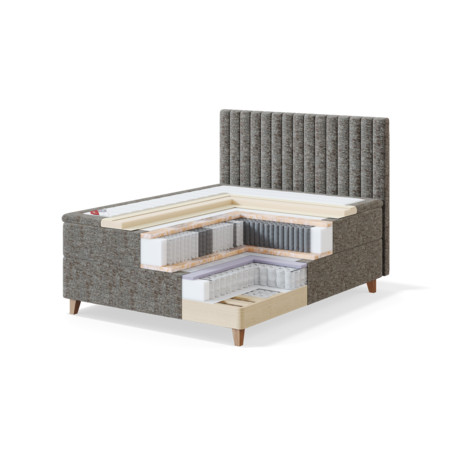 BLACK CONTINENTAL CONTINENTAL BED (with 4 legs) - Beds - Photopoint