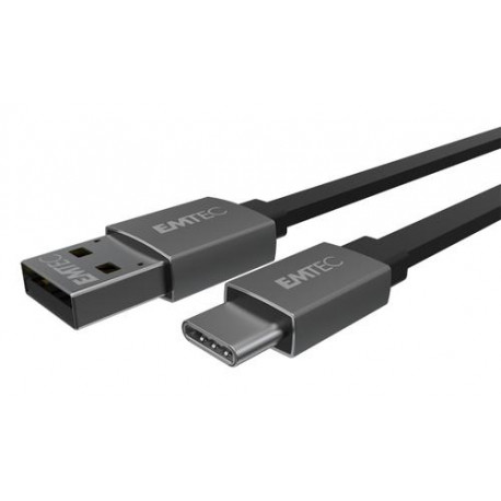 Emtec T700C USB cable 1.2 m USB A USB C Black - Cables - Photopoint.lv