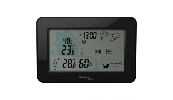 Technoline WS 9490 digital weather station Black LCD Battery ...