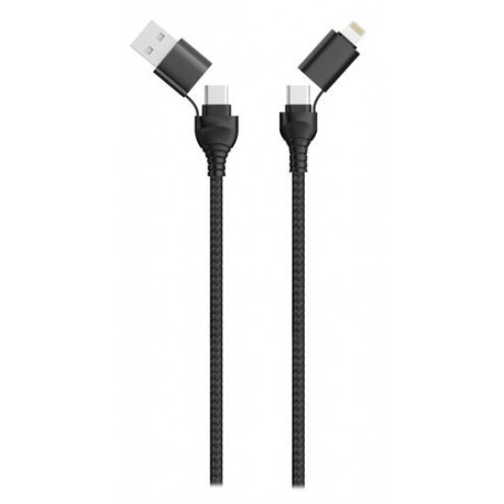 2GO 797369 USB cable 1.2 m USB A/USB C USB C/Lightning Black - Kaablid ...