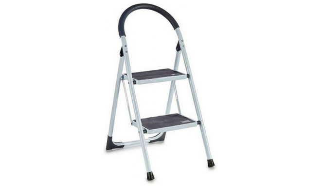 Folding stepladder metal, white/grey - Step ladders - Photopoint