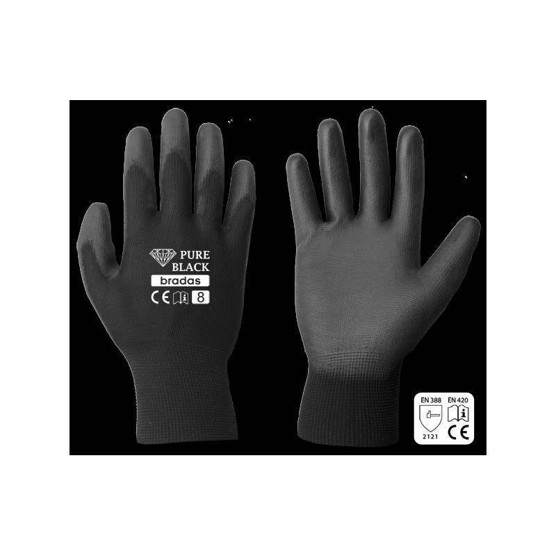 Kindad PURE BLACK polüuretaan 9 - Töökindad - Photopoint