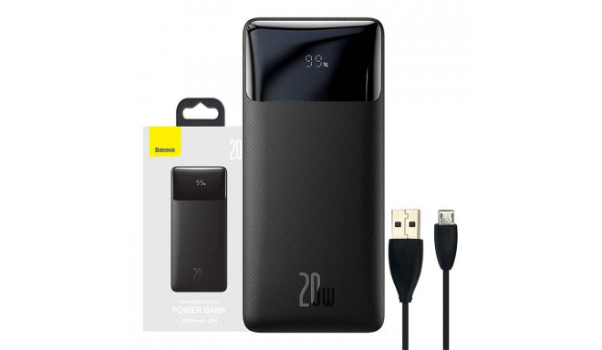 Powerbank Baseus Bipow 20000mAh, 20W (black) - Akupangad - Photopoint