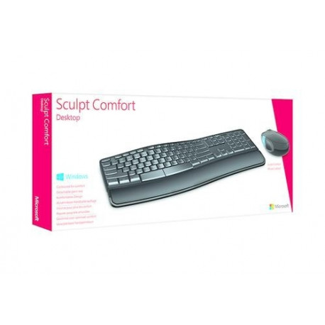 Microsoft Sculpt Comfort Desktop keyboard Mouse included RF Wireless ...