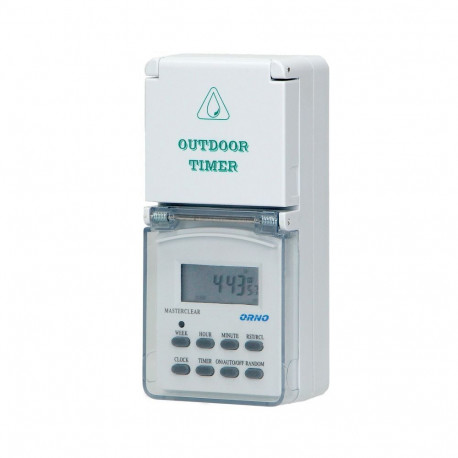Weekly digital timer with LCD display, IP44 (OR-PRE-432) - Socket ...