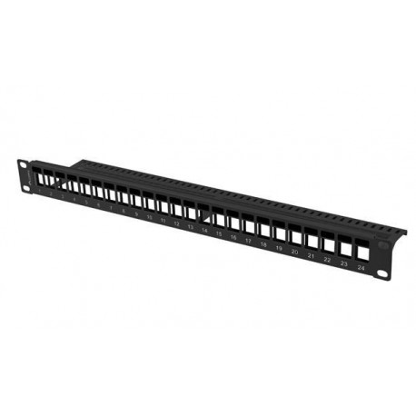 Patch Panel 24 ports 1U 19 inch blank black to keystone modules - Muud ...