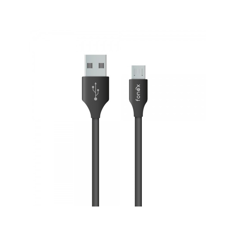 Data Cable USB to Micro USB 12W 1.5m By Fonex Black - Cables - Photopoint