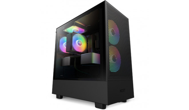 PC CASE NZXT H5 FLOW RGB MIDI TOWER WINDOW BLACK - Korpused - Photopoint