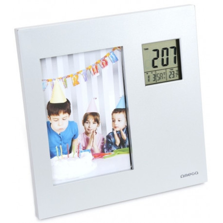 Omega digital weather station + photo frame OWSPF01, silver (opened ...
