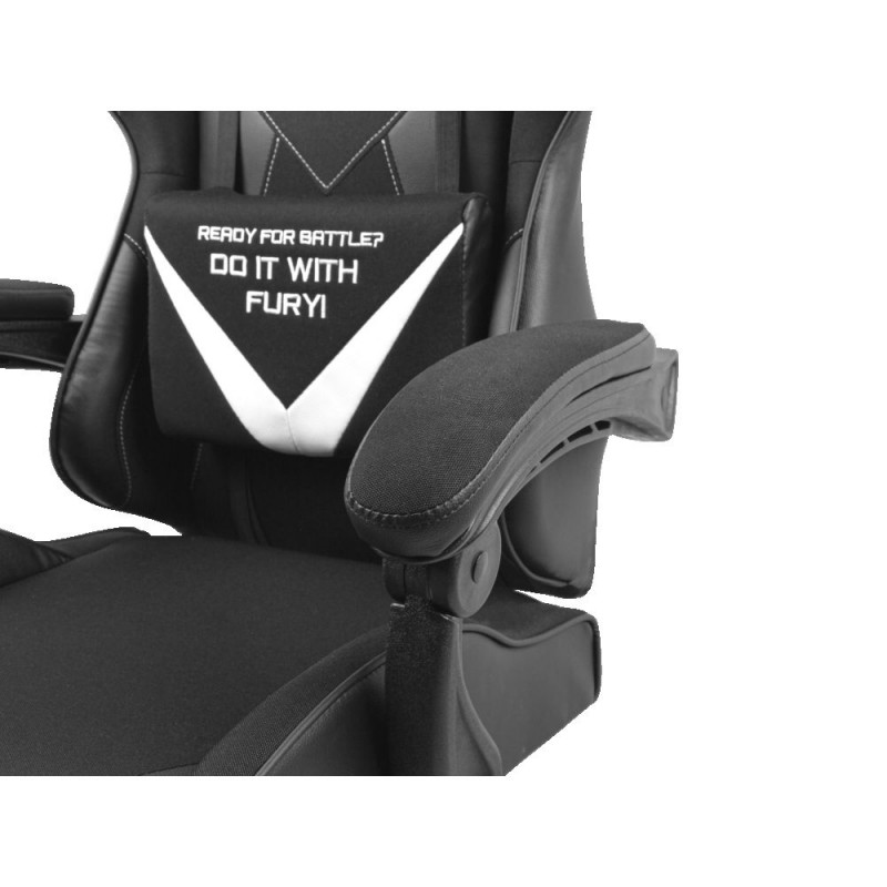 Fury gaming chair Avenger L, black/white - Gaming chairs - Photopoint