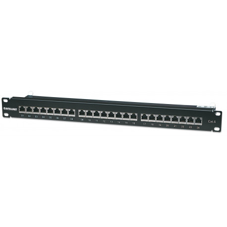 Intellinet Patch Panel, Cat6, FTP, 24-Port, 1U, Shielded, 90° Top-Entry ...