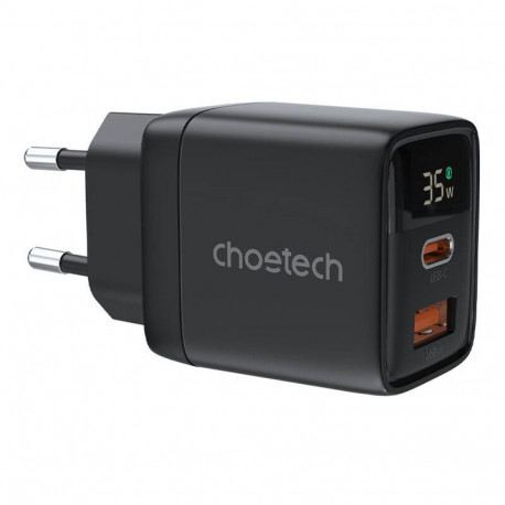Choetech Wall charger GAN3 USB-A+C PD35W Choetech PD6052 Display (black ...