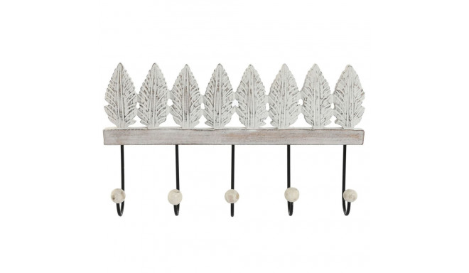 Seina riidepuu Home ESPRIT Valge Must Metall Mangopuit Leht 41 x 6,5 x ...