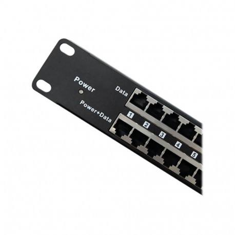 QOLTEC 54477 Patch panel RACK 48V 24 ports Passive PoE injector 1000m ...