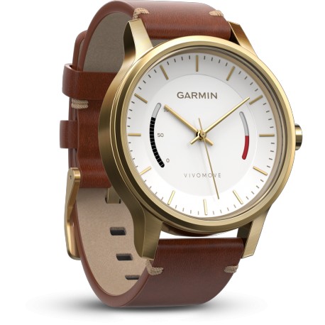 Garmin activity tracker Vivomove Premium, gold/leather - Activity ...