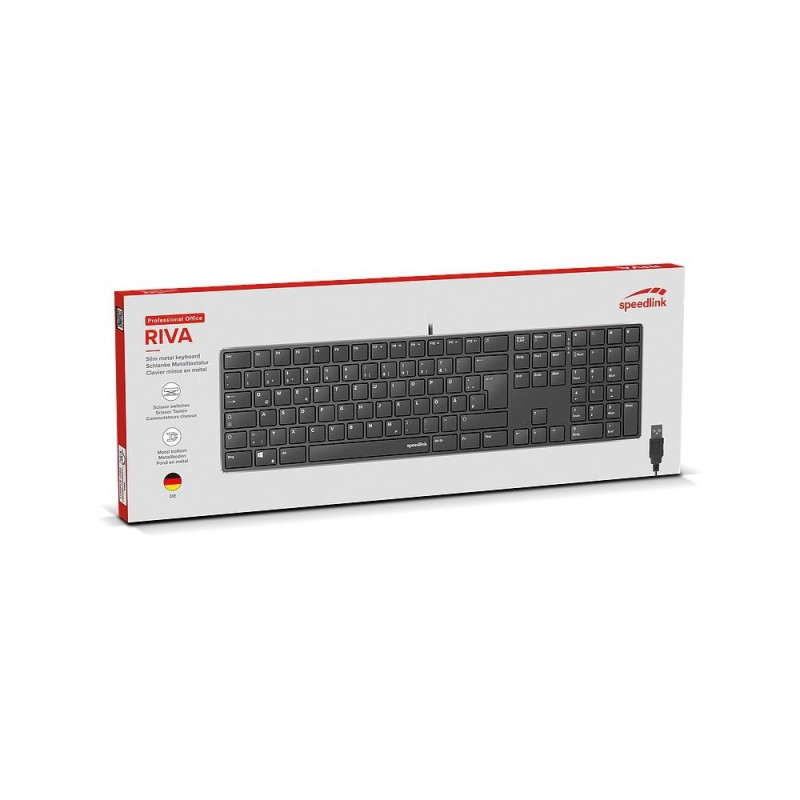 RIVA Slim Metal Scissor Keyboard, black - DE Layout - Klaviatuurid ...