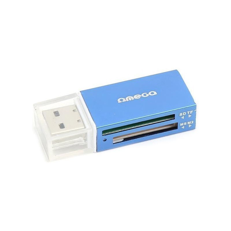 Omega card reader OUCRABL, blue (42025) - Memory card readers - Nordic ...