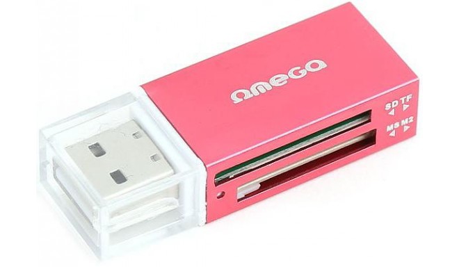 Omega card reader OUCRAR, red (42026) - Memory card readers - Photopoint