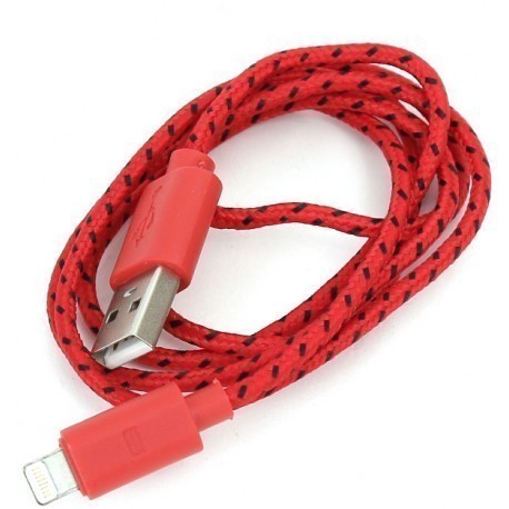 Omega cable Lightning 1m braided, red (42310) - Cables - Photopoint