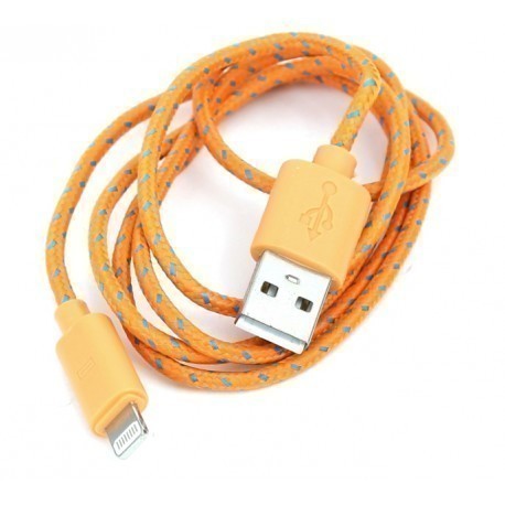Omega cable Lightning 1m braided, orange (42308) - Cables - Photopoint