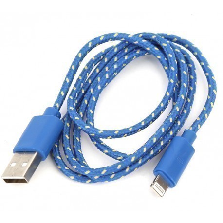 Omega cable Lightning 1m braided, blue (42305) - Cables - Photopoint