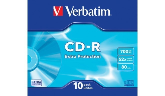 Verbatim CD-R Extra Protection 700MB 52x 10pcs slim - CD discs - Photopoint